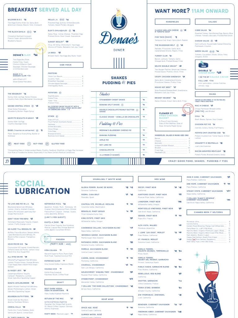 Denae's Menu | PDF | Salad | Pancake