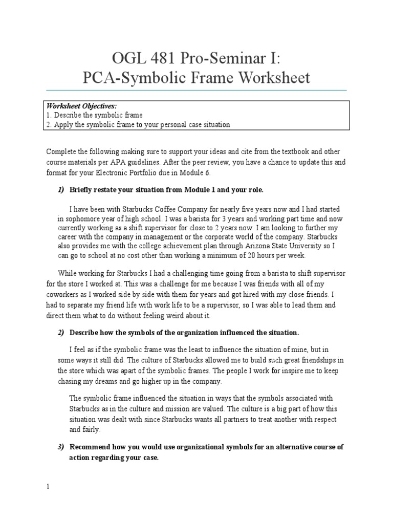 Applying the Symbolic Frame at Starbucks | PDF | Starbucks ...