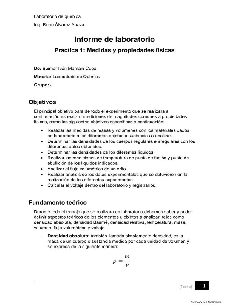 Informe de Laboratorio P1 - Mamani Copa Beimar | PDF