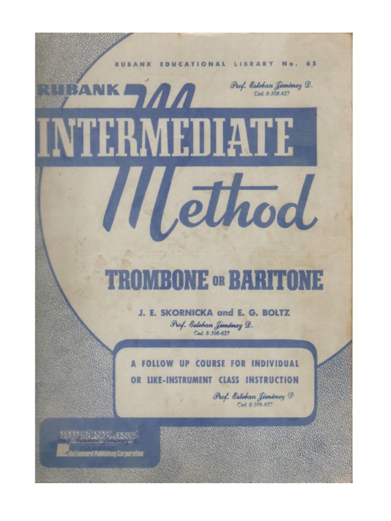 Rubank Trombone Method Overview | PDF | Tempo | Trombone