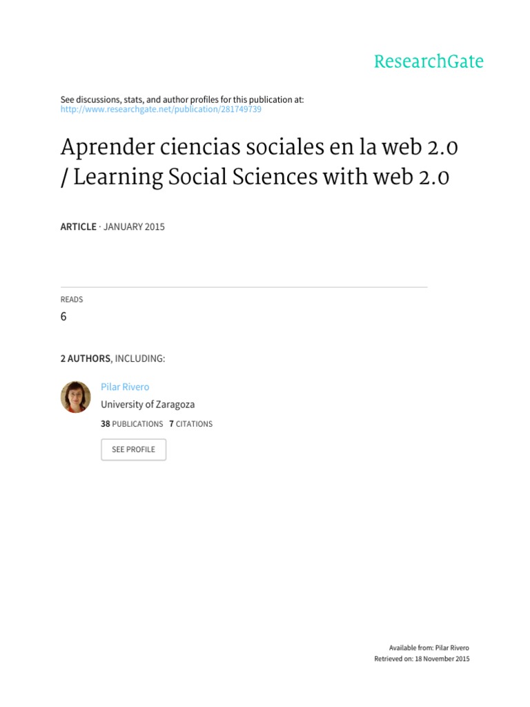 Aprender - Ciencias - Sociales - en - La - Web - 2.0 2 | PDF | Maestros | Internet