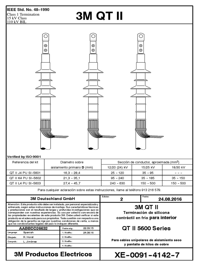 Tabla No. 9-10. Terminal Interior Contráctil en Frío | PDF