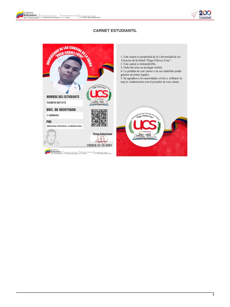 Carnet Estudiantil | PDF | Ciencia y matemáticas