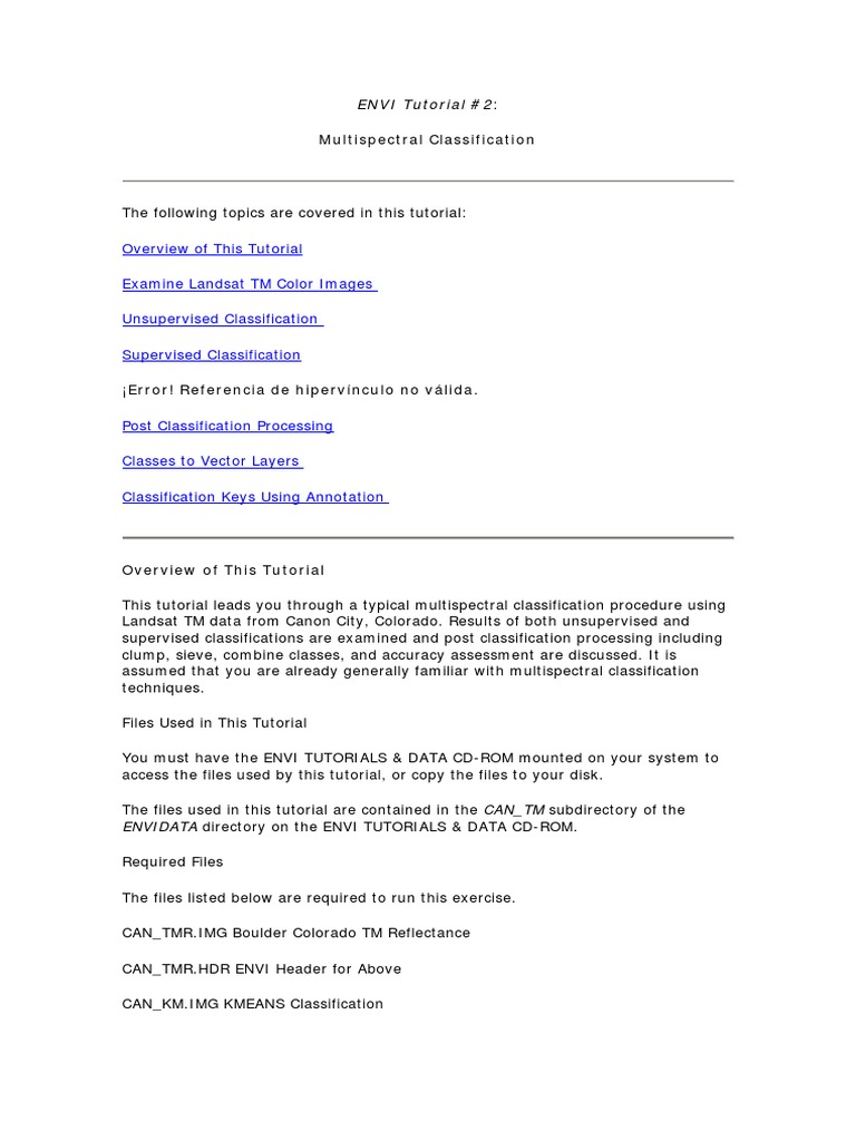 ENVI Tutorial 2 | PDF | Statistical Classification | Button (Computing)