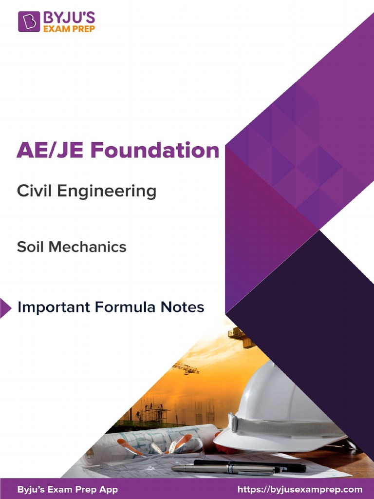 Soil Mechanics Formula Notes 63 | PDF | Soil Mechanics | Silt