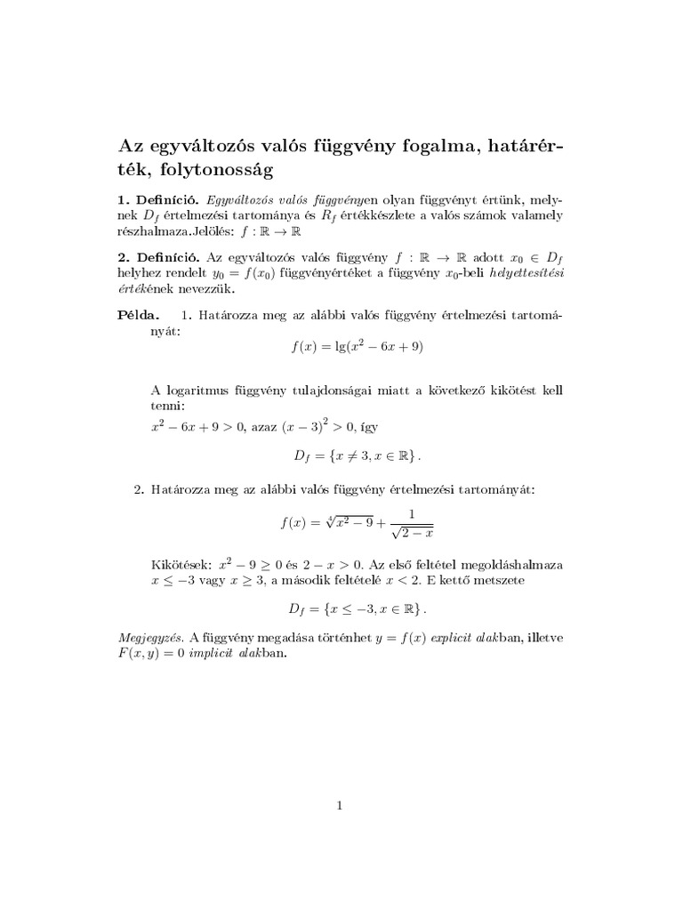 Függvény Bev | PDF