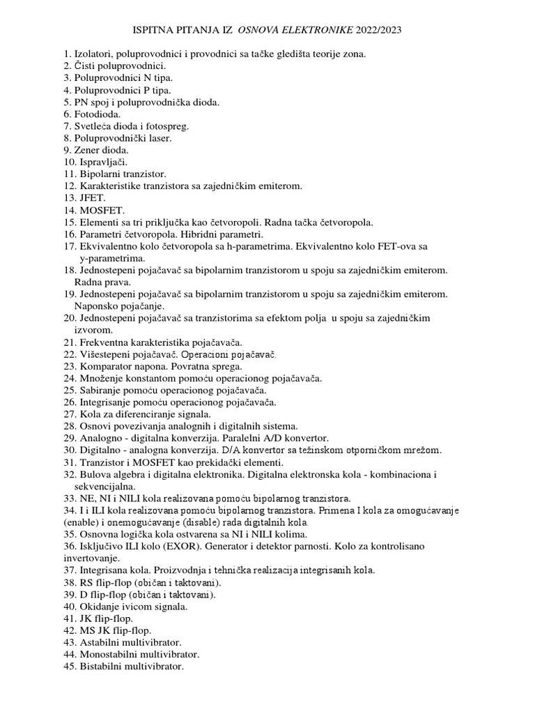 Ispitna Pitanja | PDF