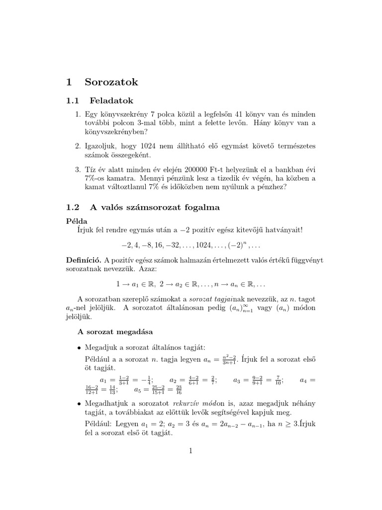 Sorozat Elmelet | PDF