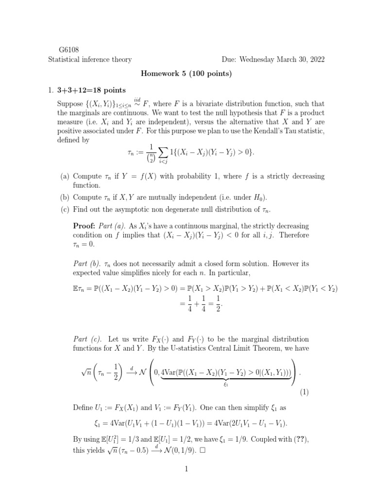 HW5 Solutions | PDF | Mathematical Analysis | Applied Mathematics