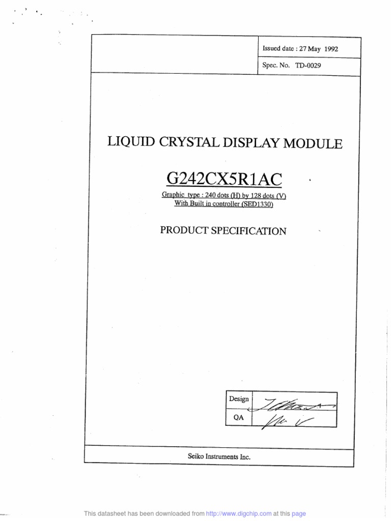 Display G242cx5r1ac Datasheet | PDF | Computers