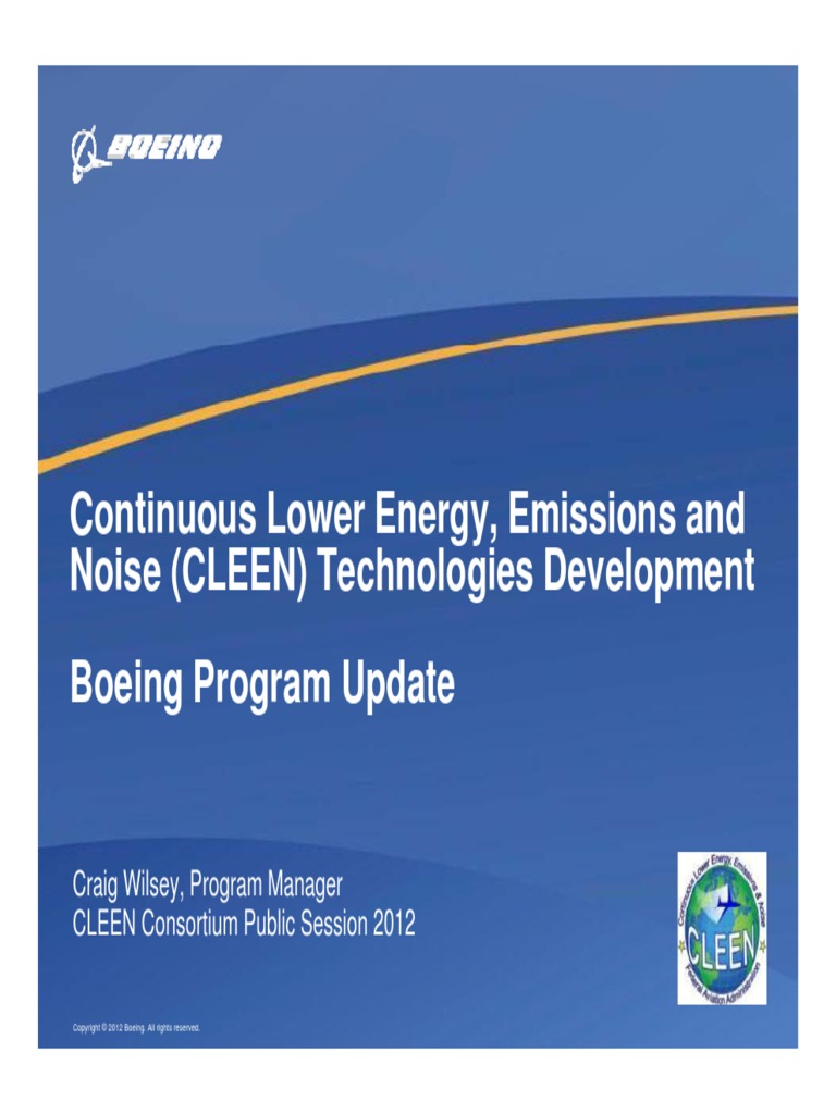 Boeing CLEEN Projects Briefing | PDF | Flap (Aeronautics) | Aerospace