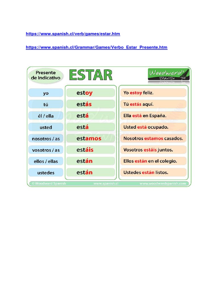 Estar | PDF | Sustantivo | Plural
