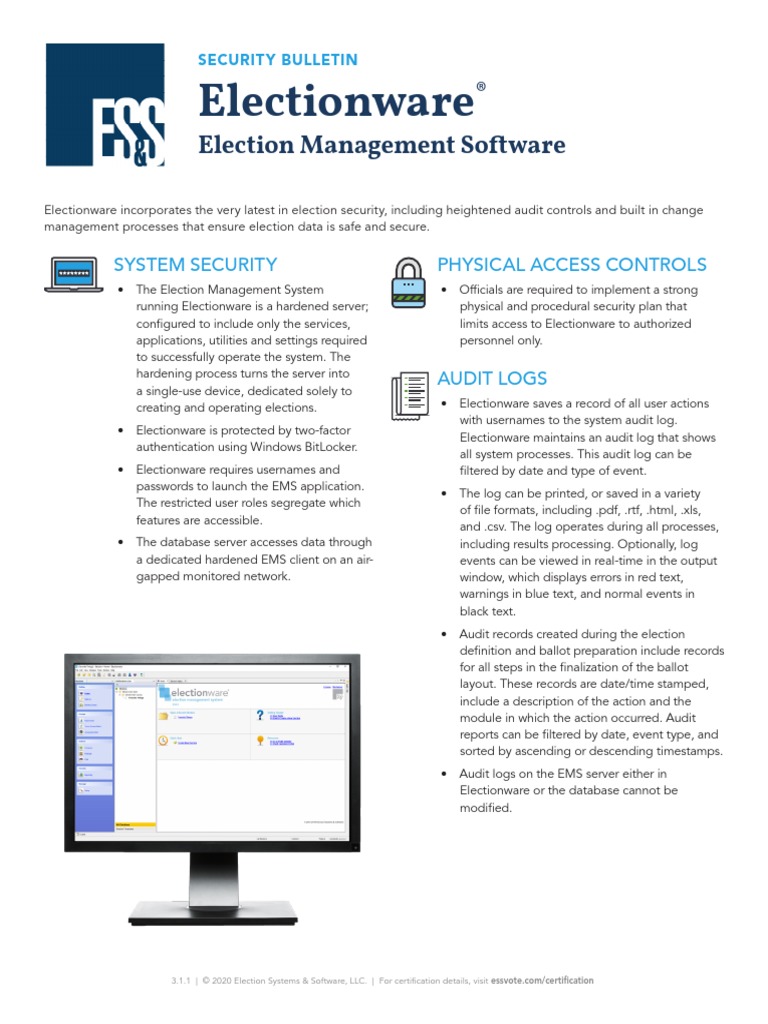 Electionware Security Bulletin | PDF | User (Computing) | Computing