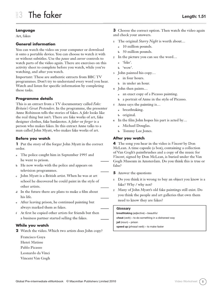 Video Sheet The Faker | PDF