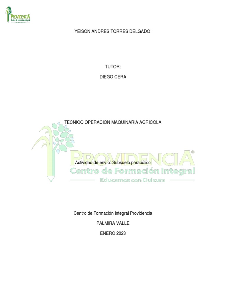 Taller Subsuelo Parabolico | PDF | Arado | Agricultura