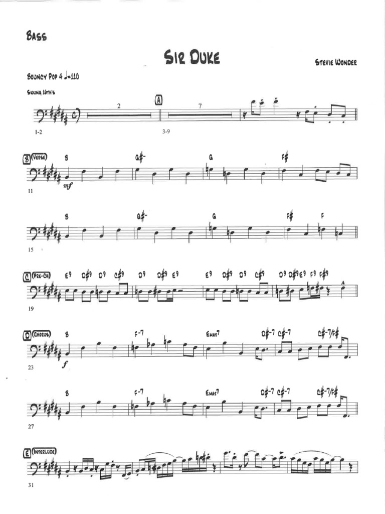 02 Sir Duke - Bass | PDF