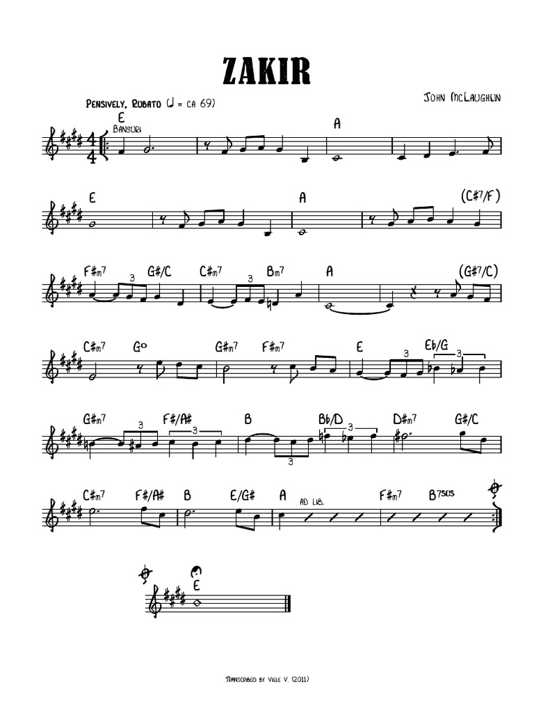 Zakir by John Mclaughlin | PDF