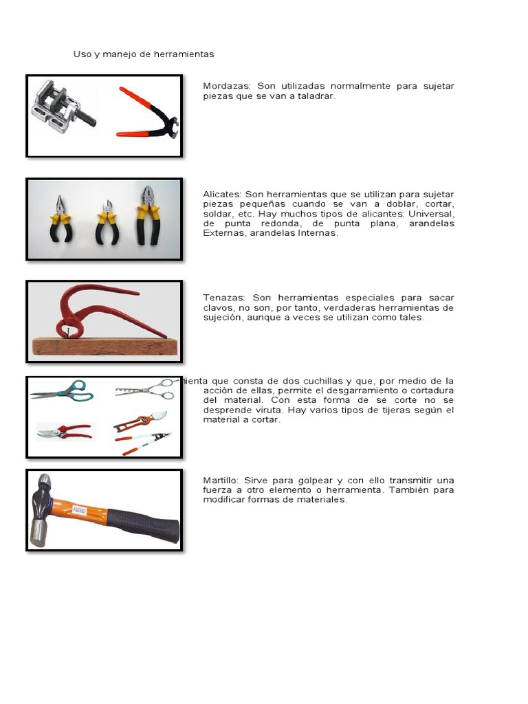 Uso y Manejo de Herramientas | PDF | Herramientas | Palanca