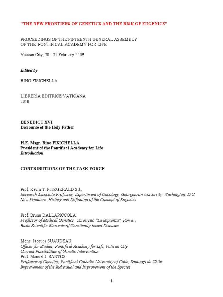 New Frontiers of Genetics and The Risk of Eugenics | PDF | Eugenics | Personalized Medicine