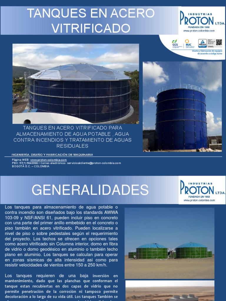 Catalogo Proton Colombia Tanques | PDF | Tornillo | Arandela (Hardware)