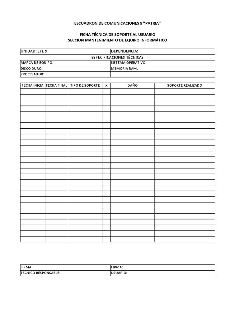 Ficha Tecnica | PDF | Hardware de la computadora | Usuario (informática)