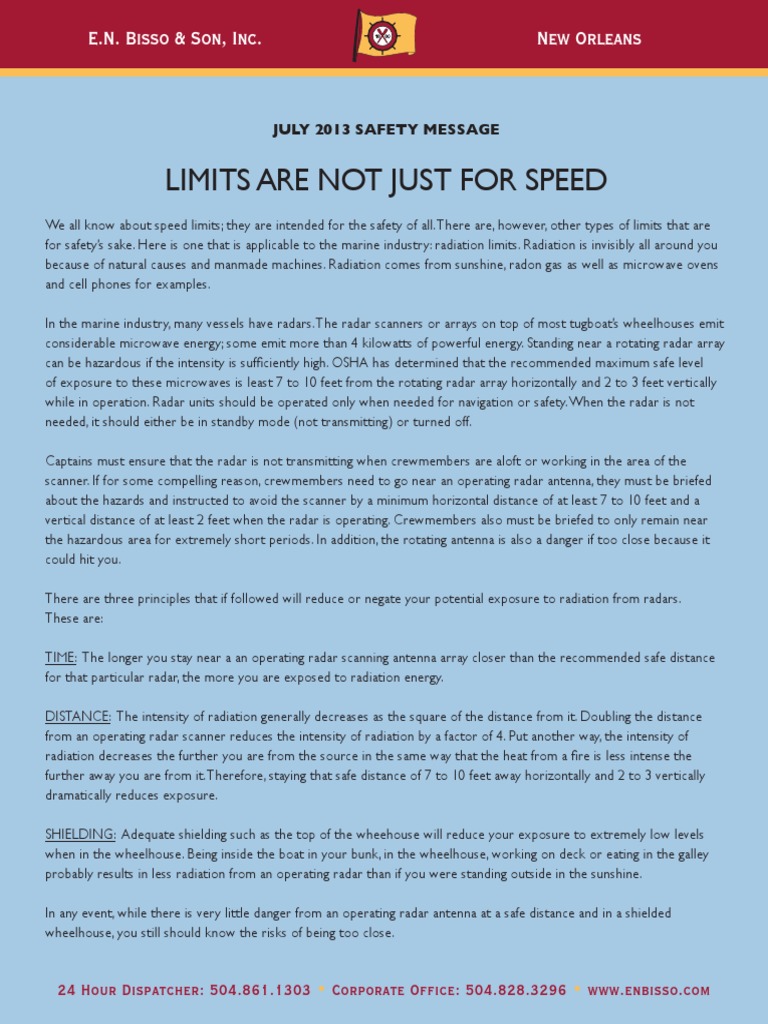 Safety Message | PDF | Radar | Radiation