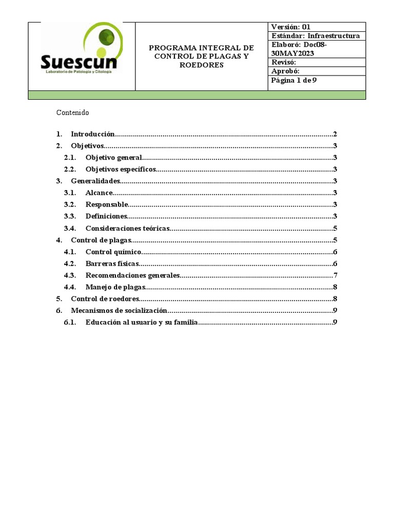 Programa Integral de Control de Plagas y Roedores-001-30may2023-Lps ...