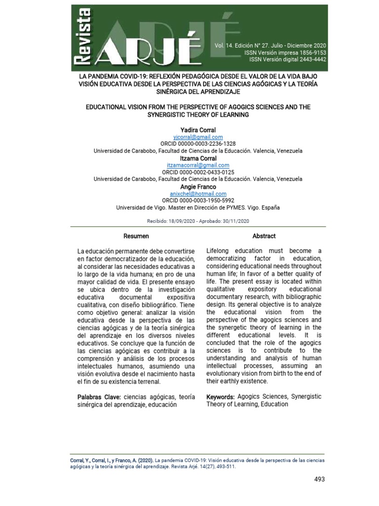 Vol. 14. Edición #27. Julio - Diciembre 2020 ISSN Versión Impresa 1856 ...
