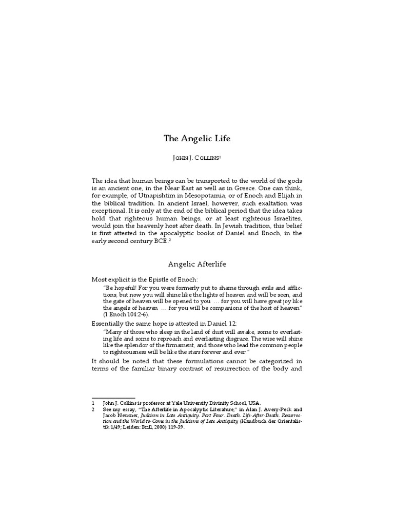 John J. Collins (2009) - The Angelic Life. 'Metamorphoses', Pp. 291-310 ...