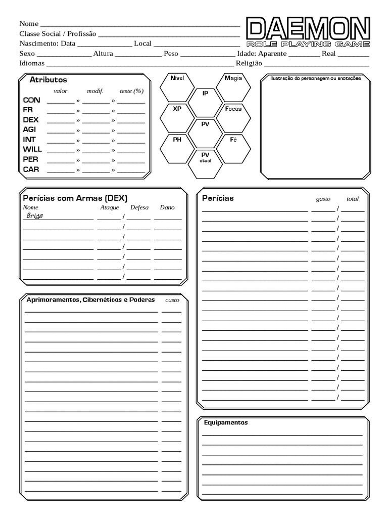 Ficha Generica Daemon | PDF