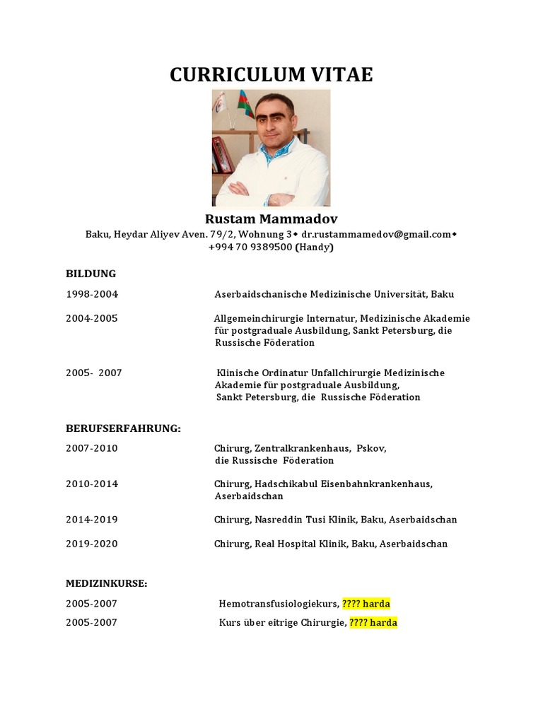 CV - Rustam Mammadov | PDF