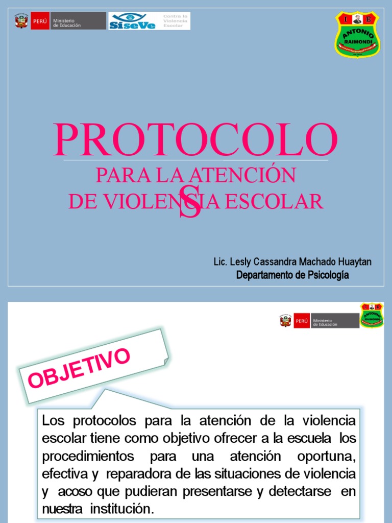 Protocolo Para La Atención de La Violencia Escolar11 | PDF | Violencia | Policía