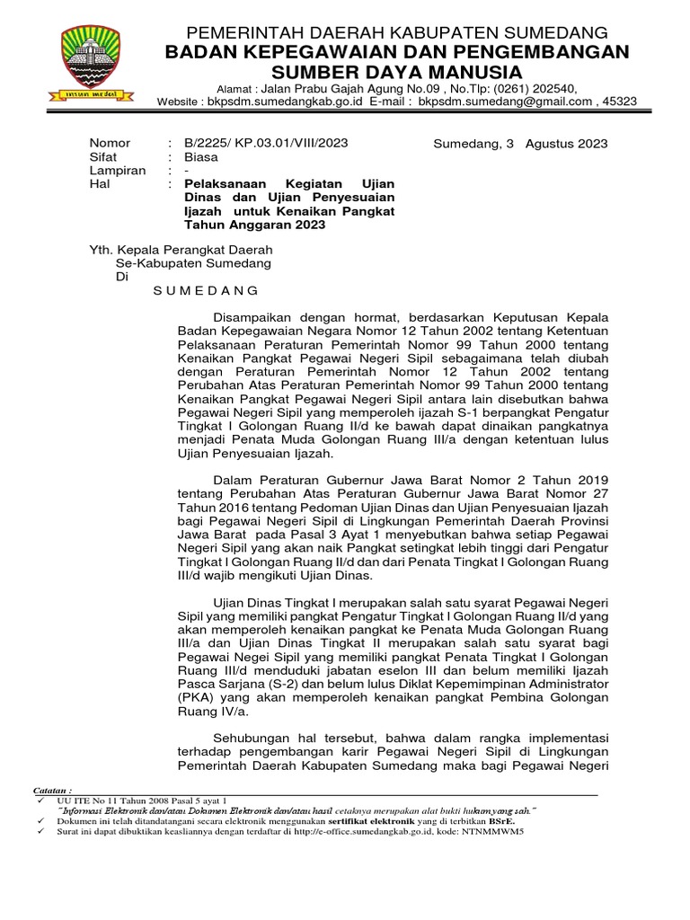 Surat Pemberitahuan Pelaksanaan UDIN | PDF