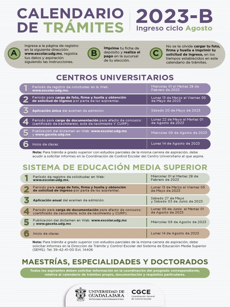Calendario Tramites 2023B | Descargar gratis PDF | Certificado de ...