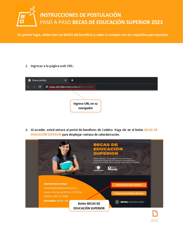 Instructivo Postulacion Becas 2023 | PDF | Archivo de computadora | Informática