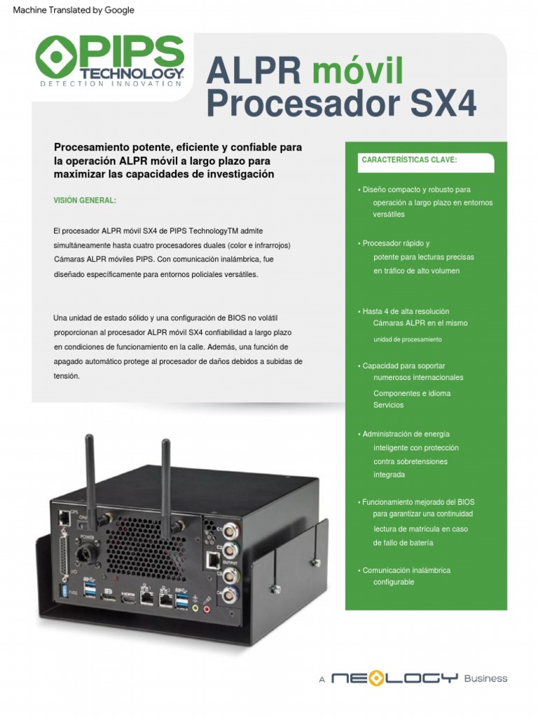 2018 PIPS Mobile ALPR Processor SX4 | PDF