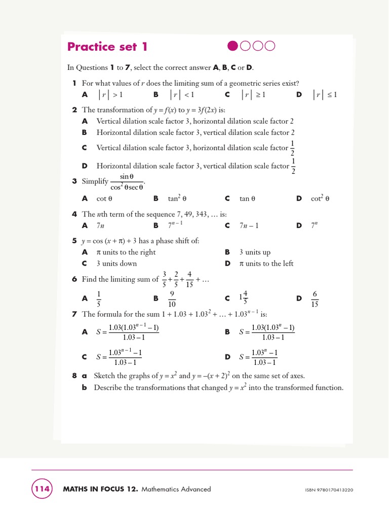 Practice Set 1 | PDF | Mathematics | Mathematical Analysis