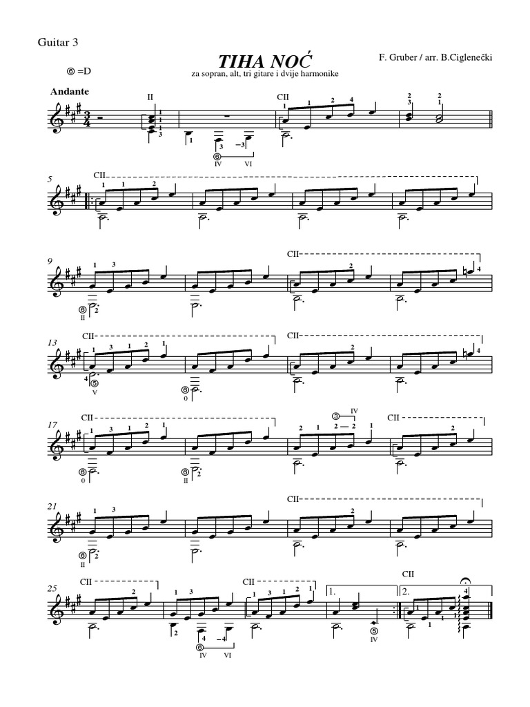 Tiha Noc - G3-Solo Scores | PDF