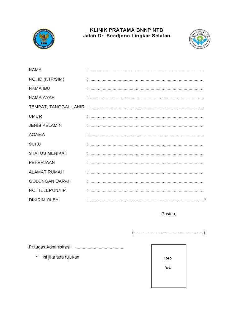 Lampiran Formulir Fix BNN 220515 | PDF