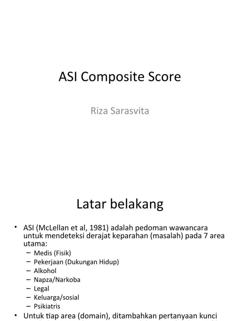 ASI Composite Score | PDF