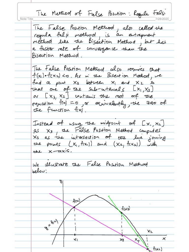 The False Position Method Pdf 