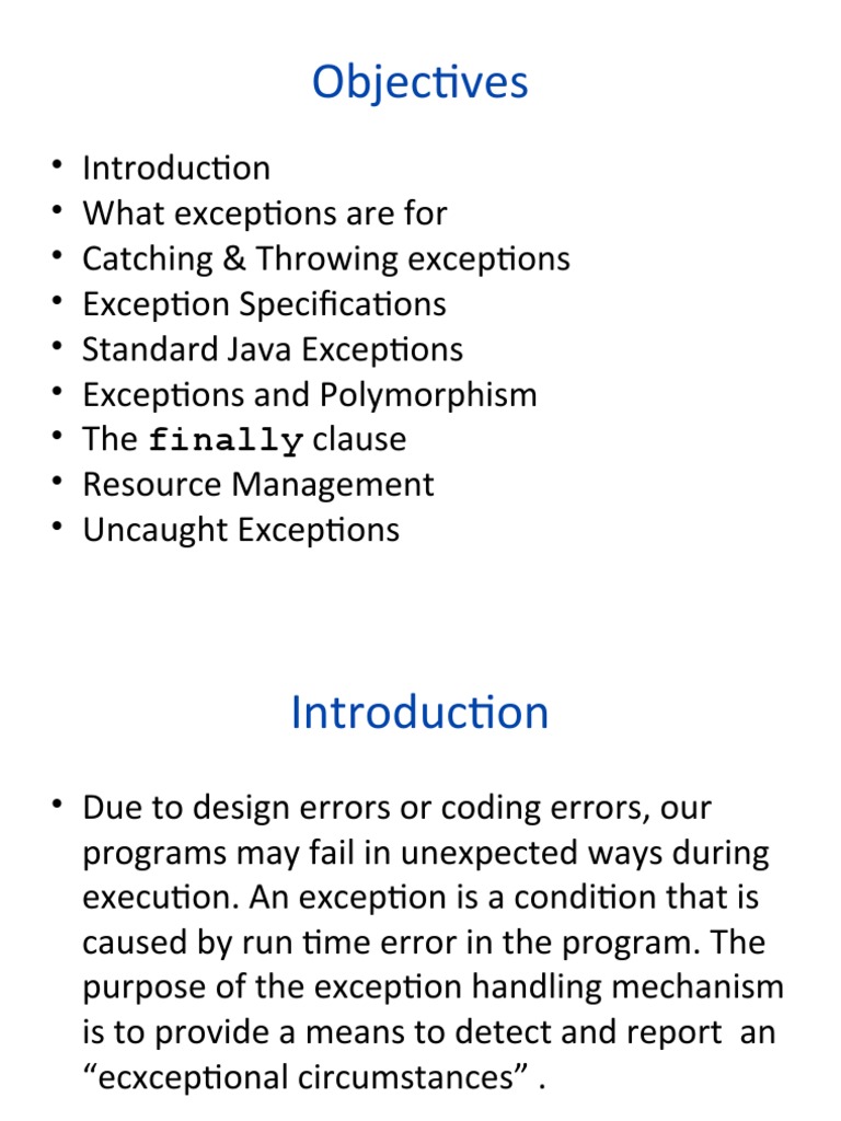 Exception Handling | PDF | Computer Program | Programming Exception Handling | PDF | Computer Program | Programming