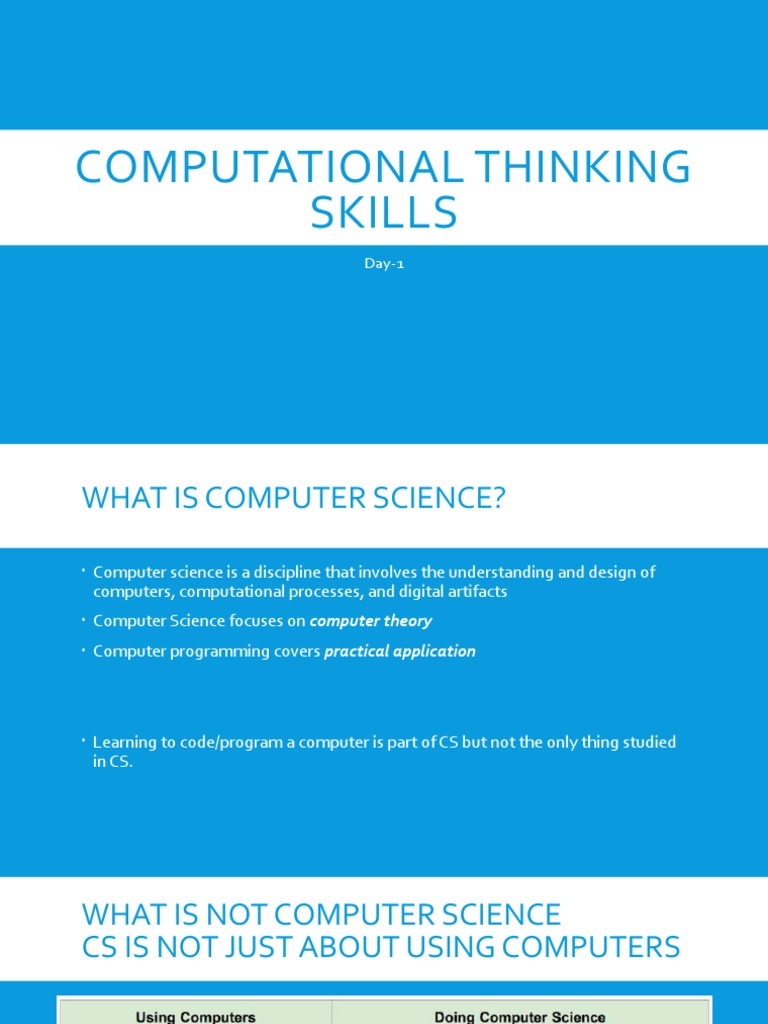 Computational Thinking Skills | PDF | Computer Science | Thought