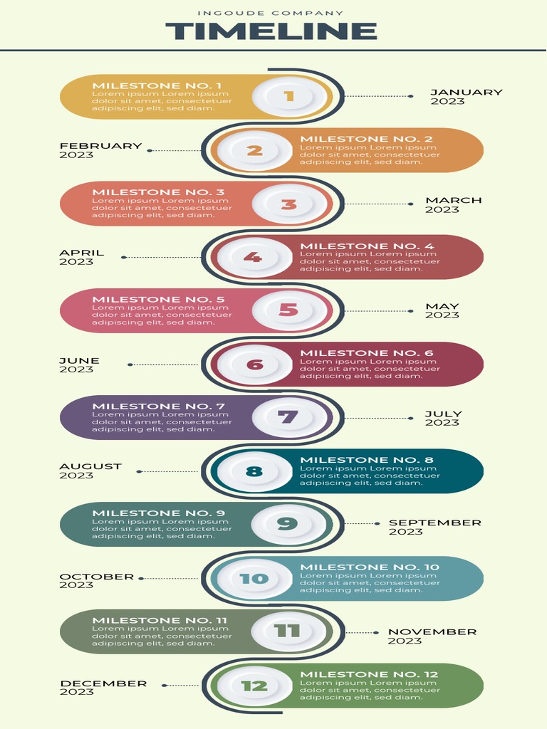 Multicolor Professional Chronological Timeline Infographic | PDF