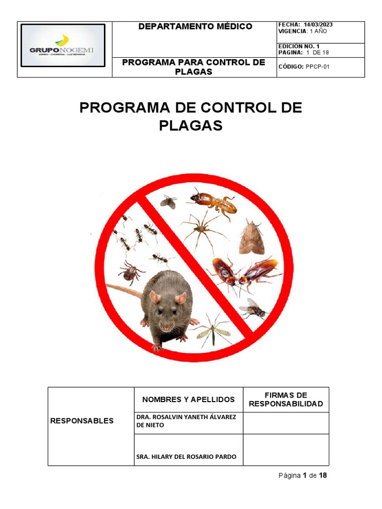 Programa de Control de Plagas | PDF | Insectos | Plaga (organismo) Programa de Control de Plagas | PDF | Insectos | Plaga (organismo)