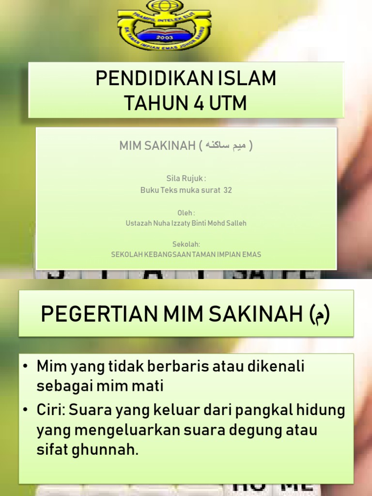 Nota Mim Sakinah Tahun 4 | PDF
