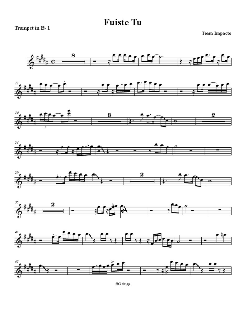 Fuiste Tu - Trumpet in BB 1 | PDF