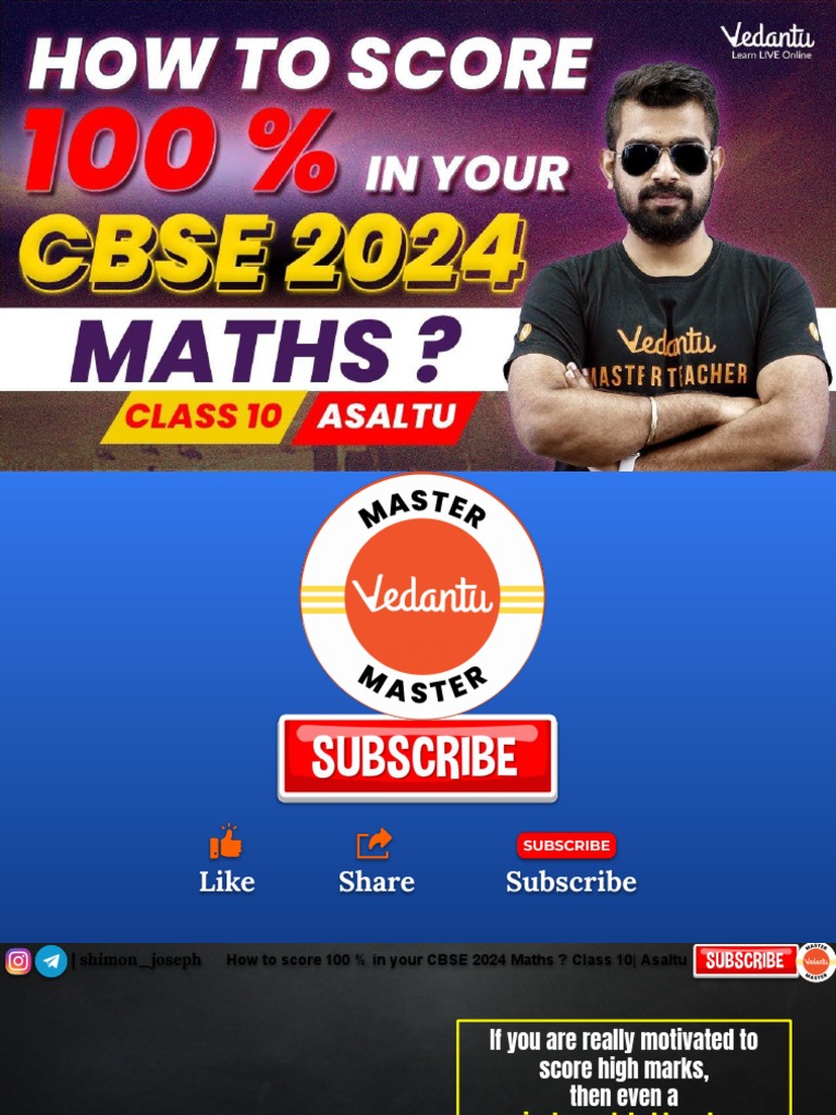 How To Score 100 % in Your CBSE 2024 Maths Class 10 Asaltu | PDF ...