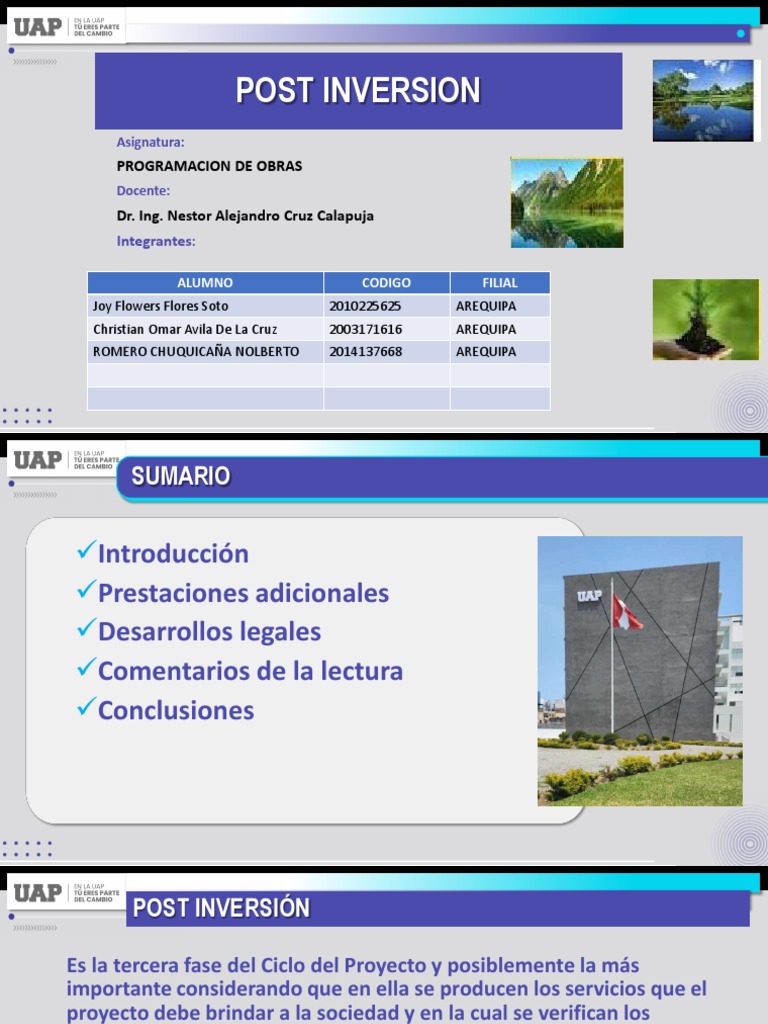 Plantilla para Exposiciones. Pos Inversion | PDF | Evaluación | Economias