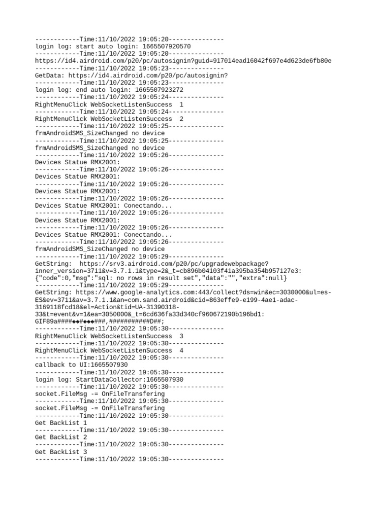 Log 20221011 | PDF | Data Management Software | Software Engineering